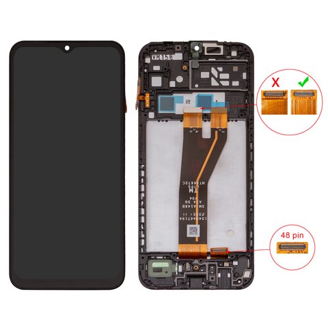LCD compatible with Samsung A146B Galaxy A14 5G, (black, with frame ...